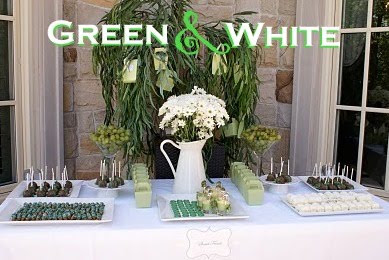 Green & White Dessert Table - Oh My Creative